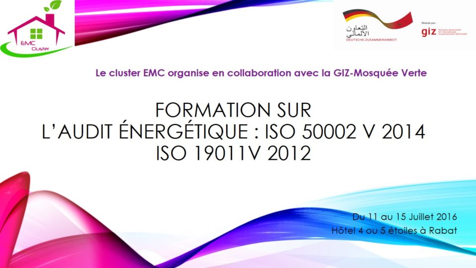 Formation sur l’audit énergétique : ISO 50002 v 2014 du 11 au 15 ...
