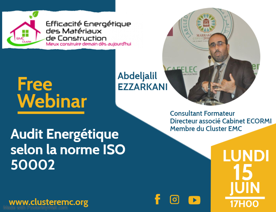 Webinar Audit énergétique selon la norme ISO 50002 – CLUSTER EMC